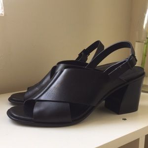 COS | Shoes | Cos Black Leather Strap Sandals Size Eu4 Us85 | Poshmark